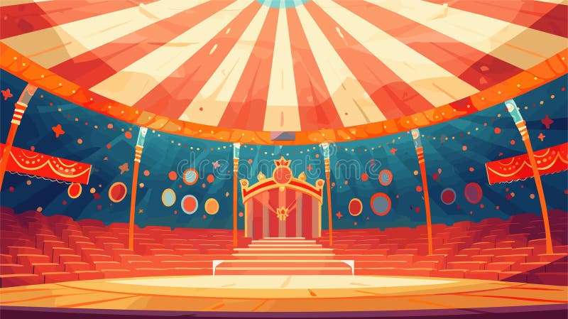 Drawing of a Circus Arena Inside Vector Stock Vector - Illustration of ...