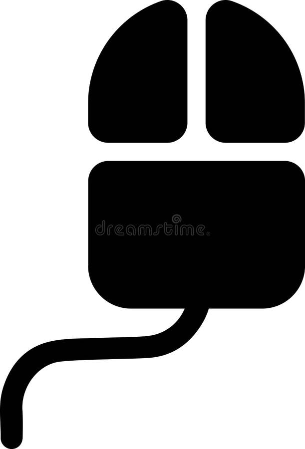 The Drawing of a Clicked Black Computer Mouse, a Hardware Input Device ...