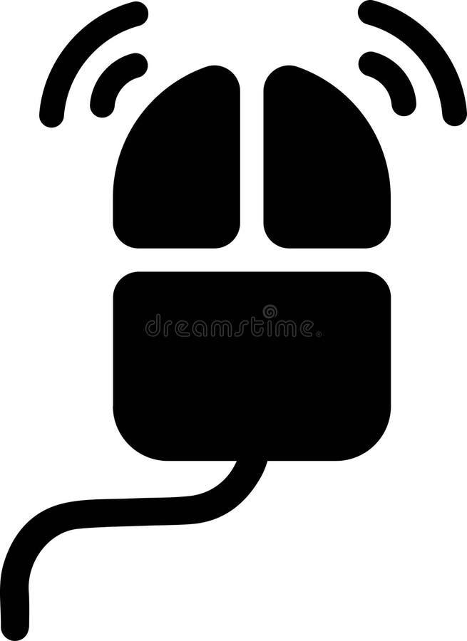 The Drawing of a Clicked Black Computer Mouse, a Hardware Input Device ...