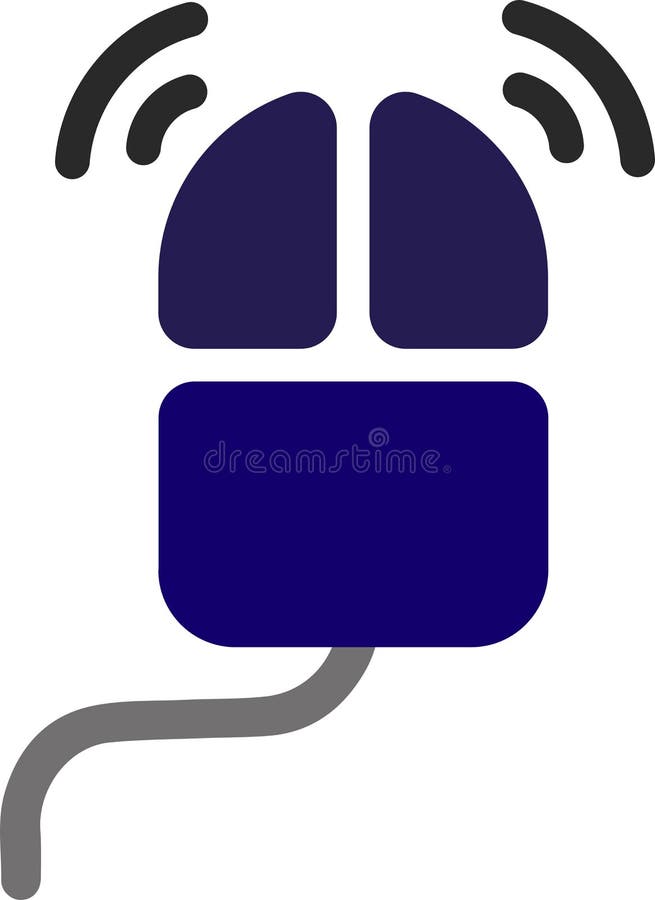 The Drawing of a Clicked Blue Computer Mouse, a Hardware Input Device ...