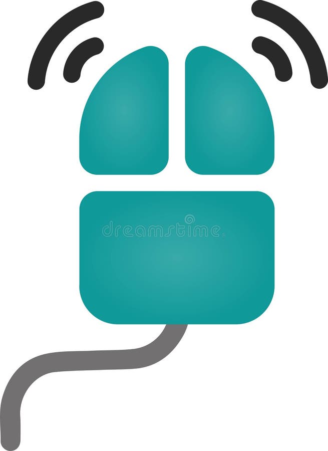 The Drawing of a Clicked Blue Computer Mouse, a Hardware Input Device ...