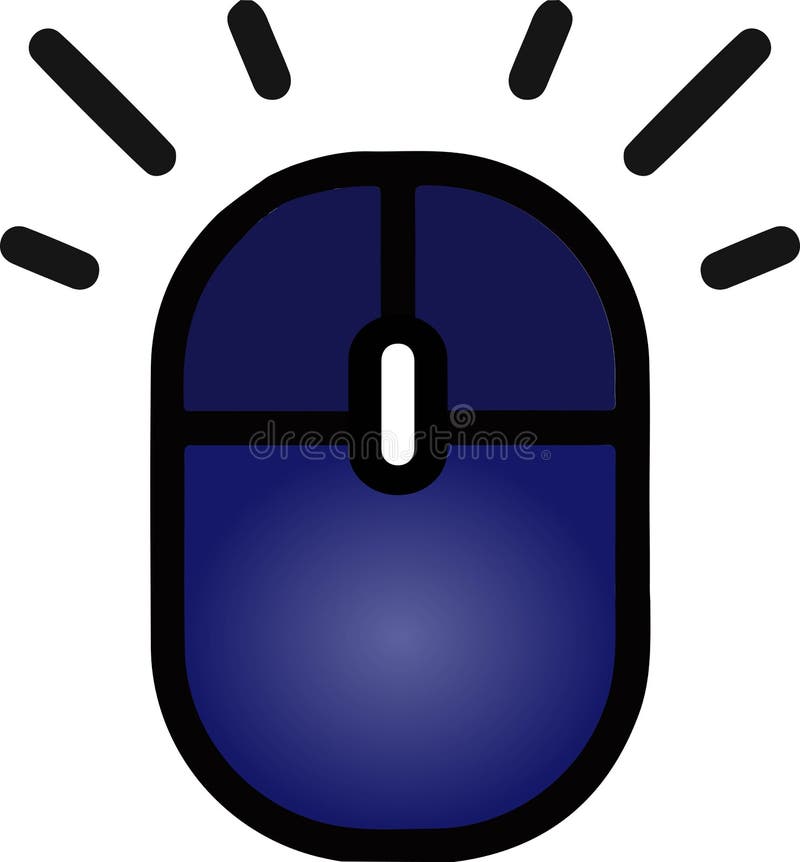 The Drawing of a Clicked Blue Computer Mouse, a Hardware Input Device ...