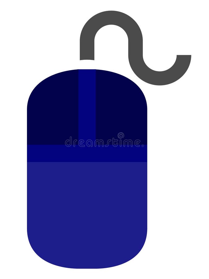 The Drawing of a Clicked Blue Computer Mouse, a Small Hardware Input ...