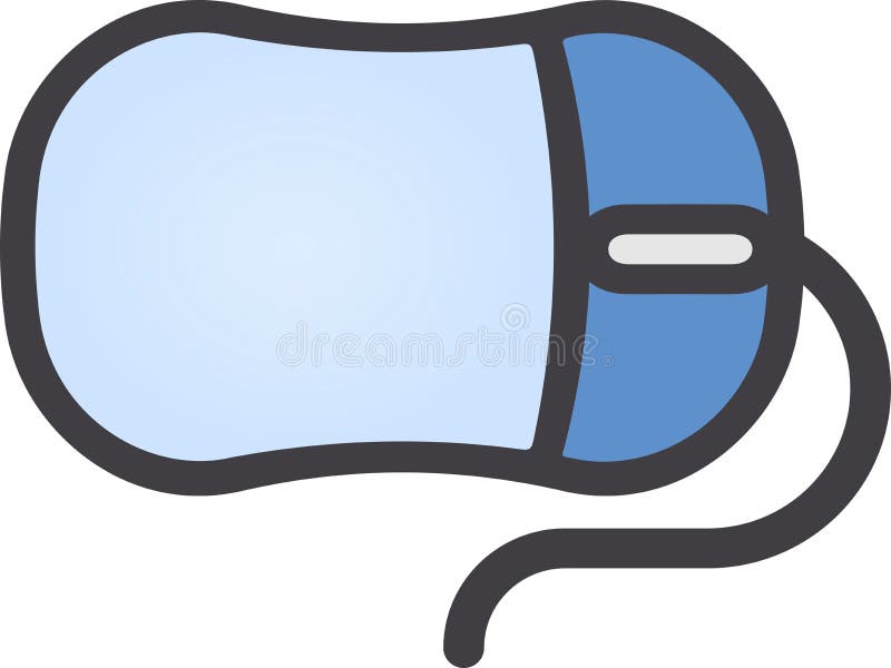 The Drawing of a Clicked Blue Computer Mouse, a Small Hardware Input ...