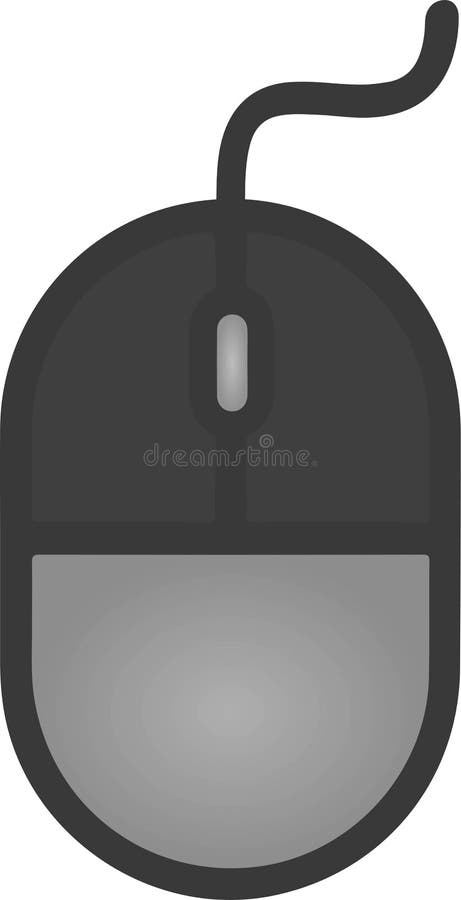 The Drawing of a Clicked Grey Computer Mouse, a Hardware Input Device ...