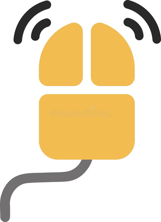 The Drawing of a Clicked Orange Computer Mouse, a Hardware Input Device ...