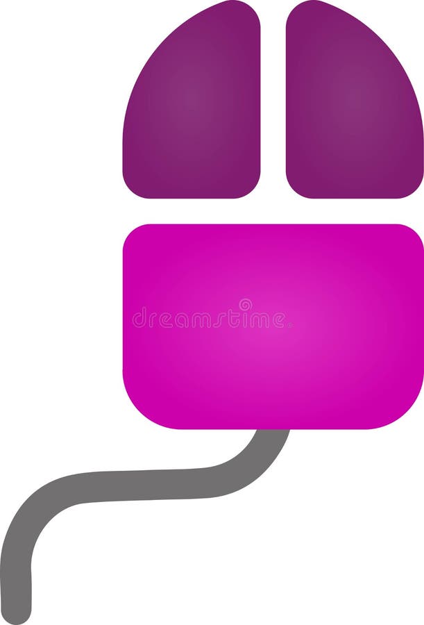 The Drawing of a Clicked Pink Computer Mouse, a Hardware Input Device ...