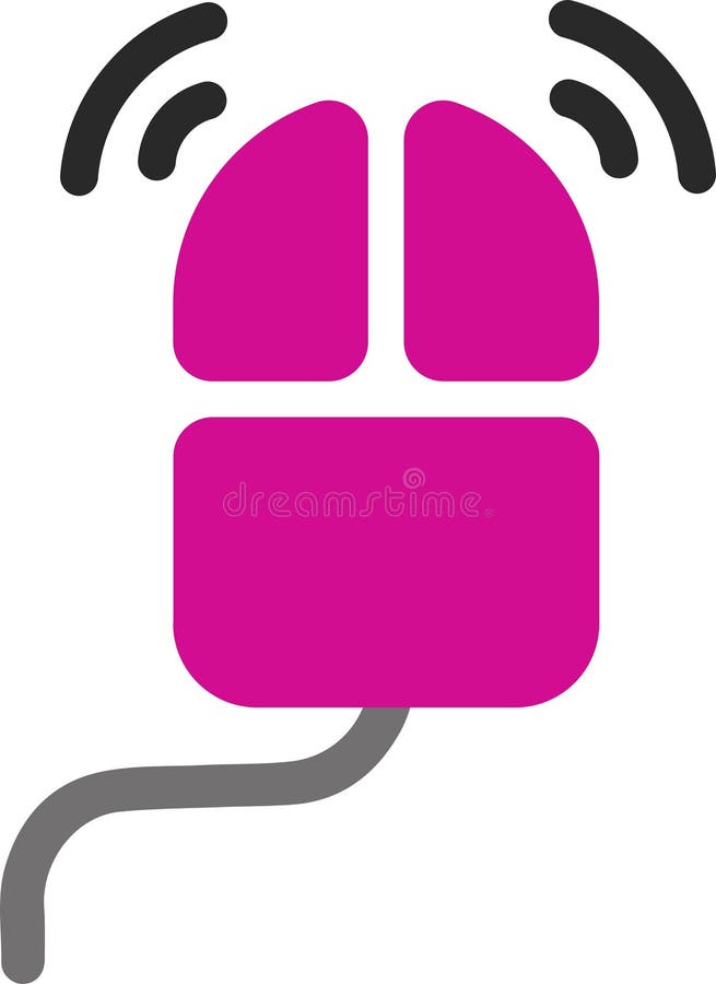 The Drawing of a Clicked Pink Computer Mouse, a Hardware Input Device ...