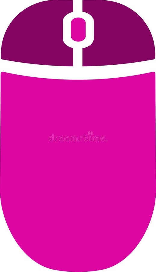 The Drawing of a Clicked Pink Computer Mouse, a Small Hardware Input ...
