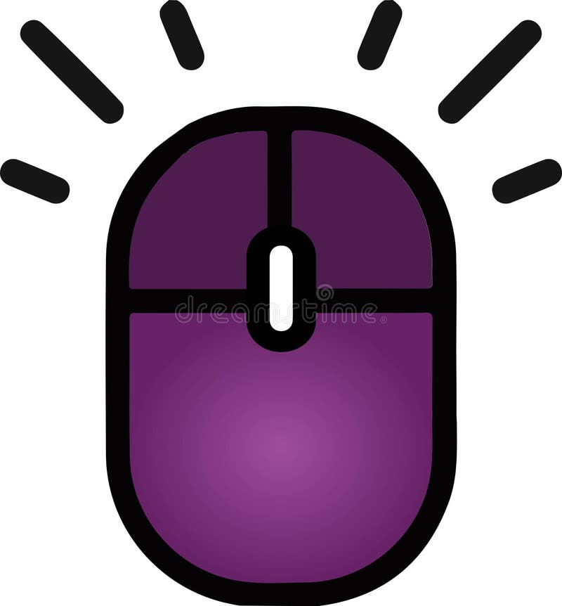 The Drawing of a Clicked Purple Computer Mouse, a Hardware Input Device ...