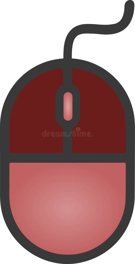 The Drawing of a Clicked Red Computer Mouse, a Hardware Input Device ...