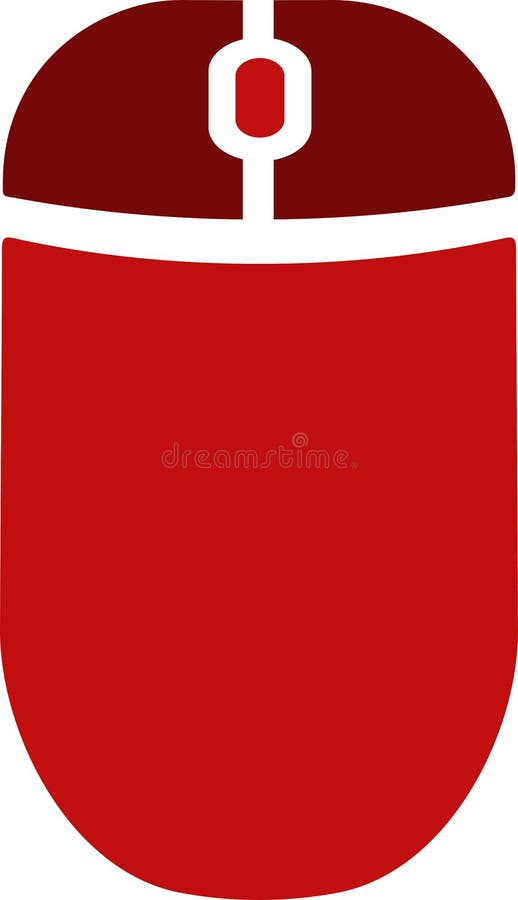 The Drawing of a Clicked Red Computer Mouse, a Small Hardware Input ...