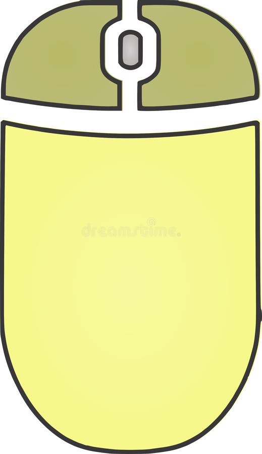 The Drawing of a Clicked Yellow Computer Mouse, a Small Hardware Input ...
