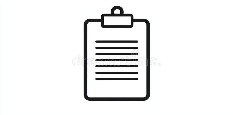 Drawing of a Clipboard with a Checklist. Continuous Line Drawing ...