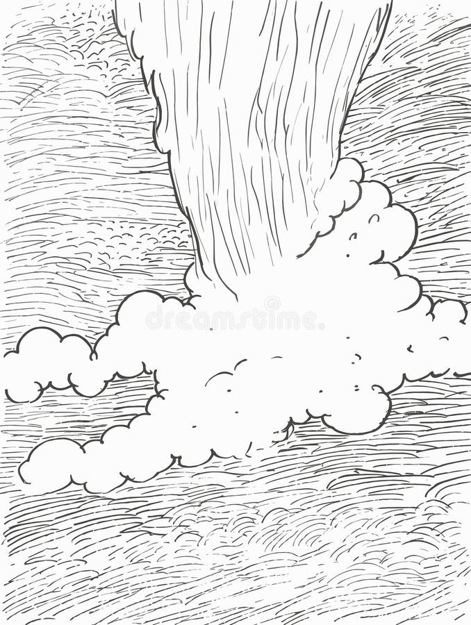 A Drawing of a Cloud of Smoke - Tornado and Storm Stock Vector ...