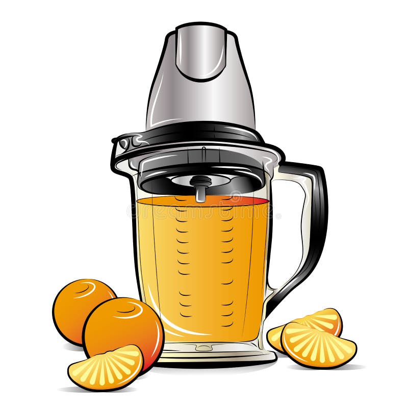 Drawing Color Kitchen Blender with Orange Juice Stock Vector ...