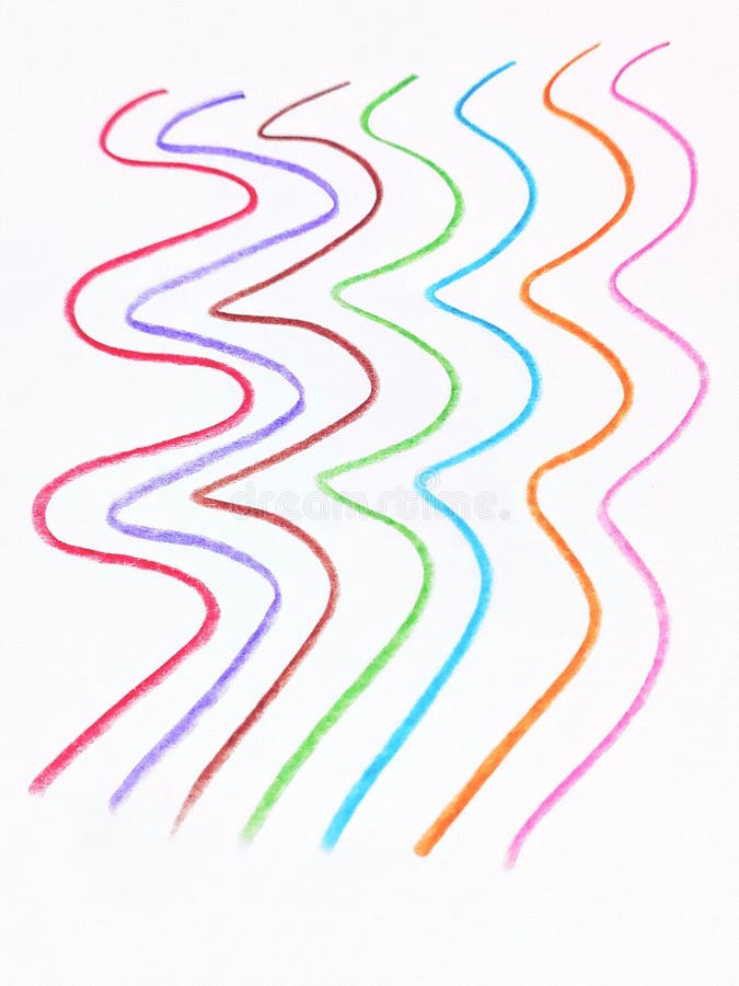 Drawing,color Line on White Background,blue Stock Photo - Image of ...