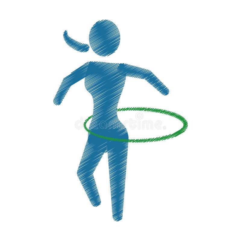 Drawing Colored Silhouette Woman Physical Exercise Stock Vector ...