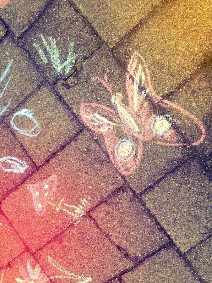 Drawing with colour chalk stock photo. Image of artistic - 42500840