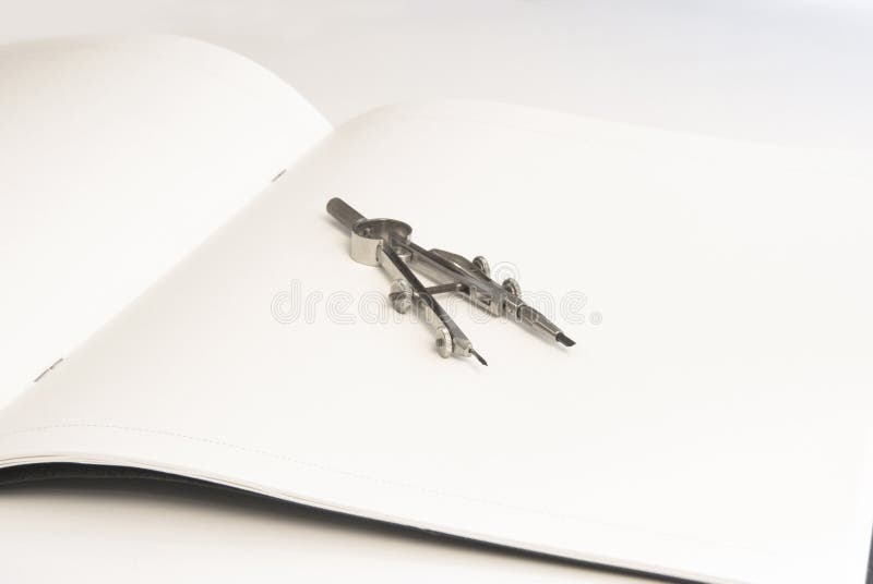 Drawing Compass on Blank Paper Sheet Stock Image - Image of measuring ...