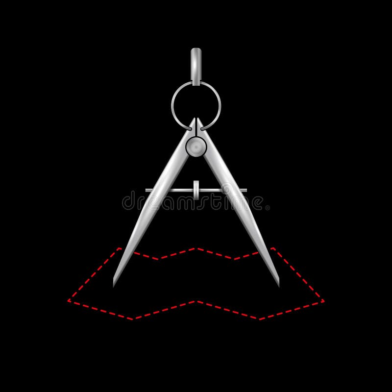 Drawing Compass 3D Realistic Icon. Vector Illustration Stock ...