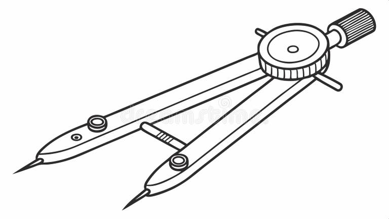 Drawing Compass Drafting Tool Geometry Illustration Vector Design ...
