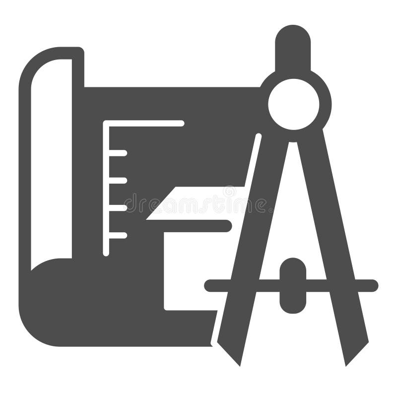 Compass and Building Blue Color Stock Vector - Illustration of paper ...