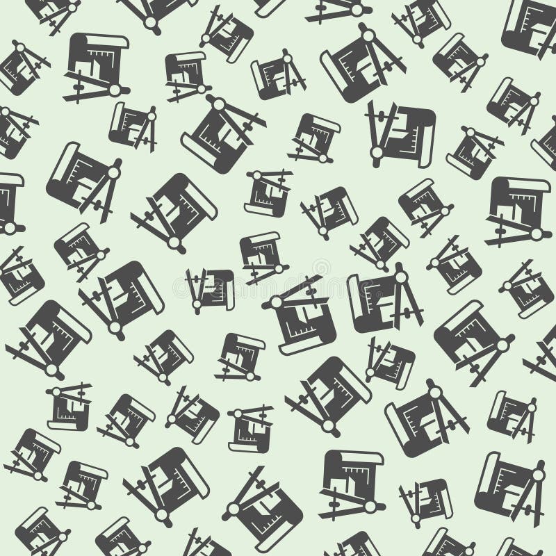 Drawing Compass and House Project Solid Seamless Pattern, Architect ...