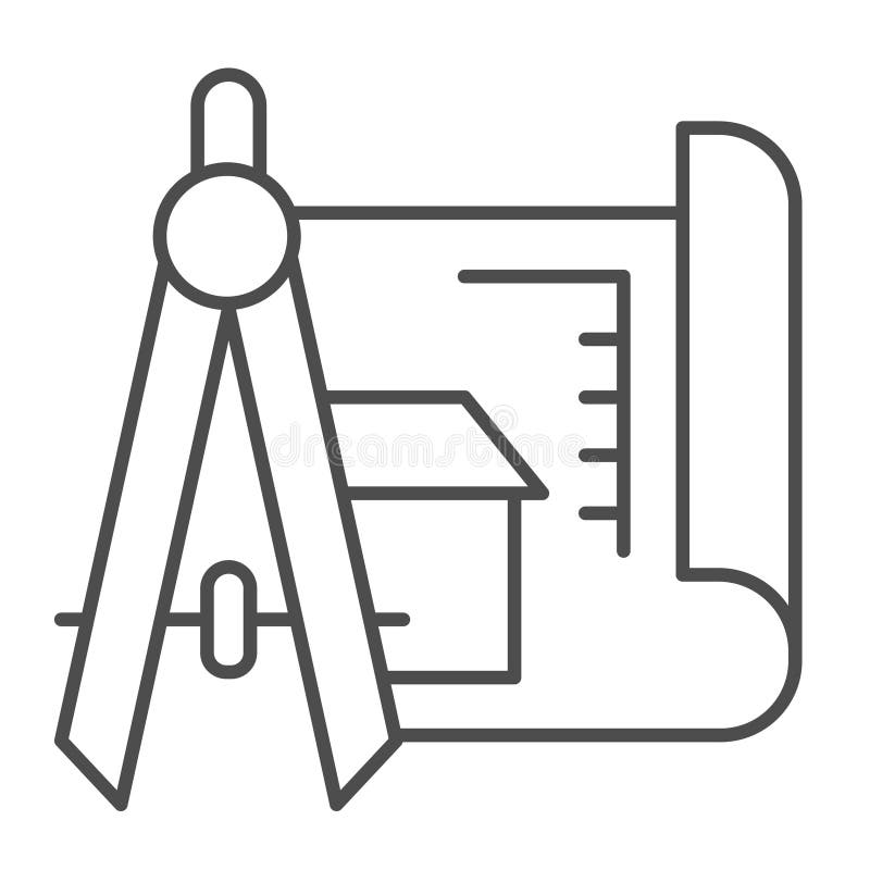 Compass and building stock vector. Illustration of cartoon - 221574531