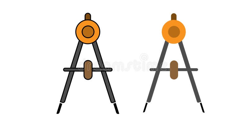 Drawing Compass Icon Flat, Drawing of Spring Bow Compass for Drawing ...