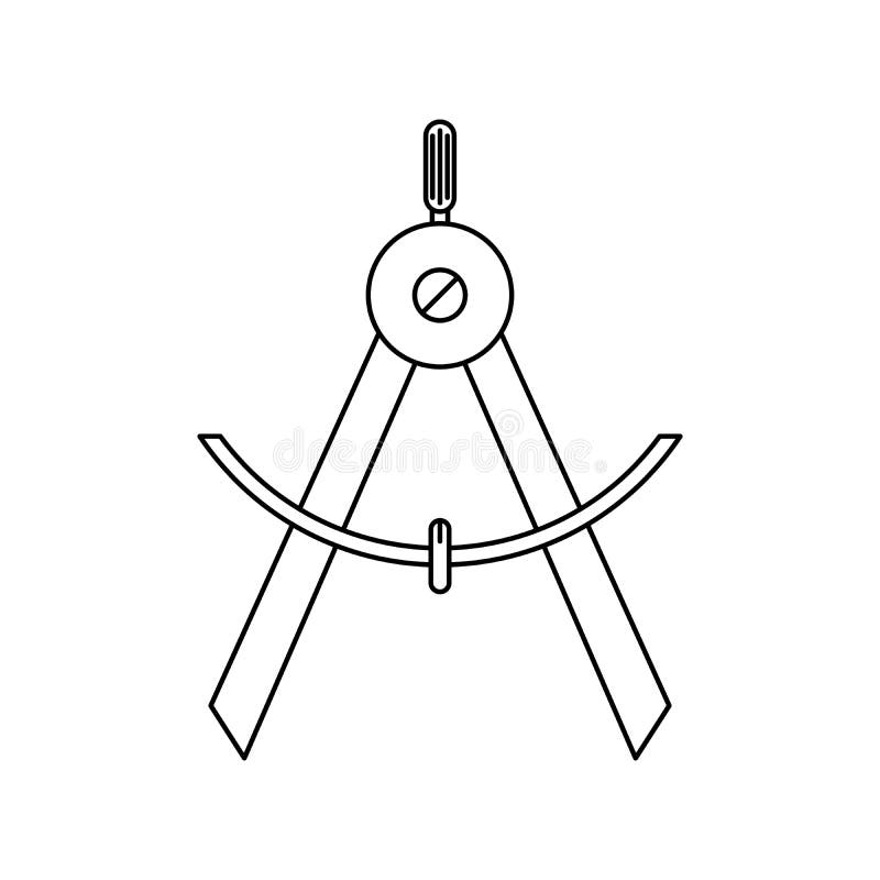 Drawing Compass Icon. Hand Tool Linear Icon. Vector Illustration ...