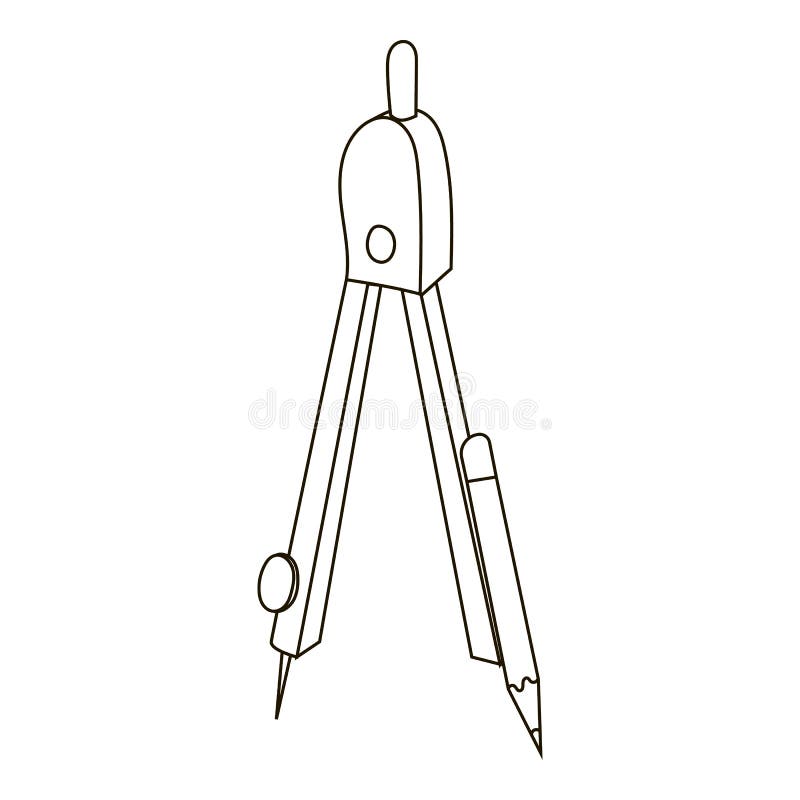 Drawing Compass Icon, Outline Style Stock Vector - Illustration of ...