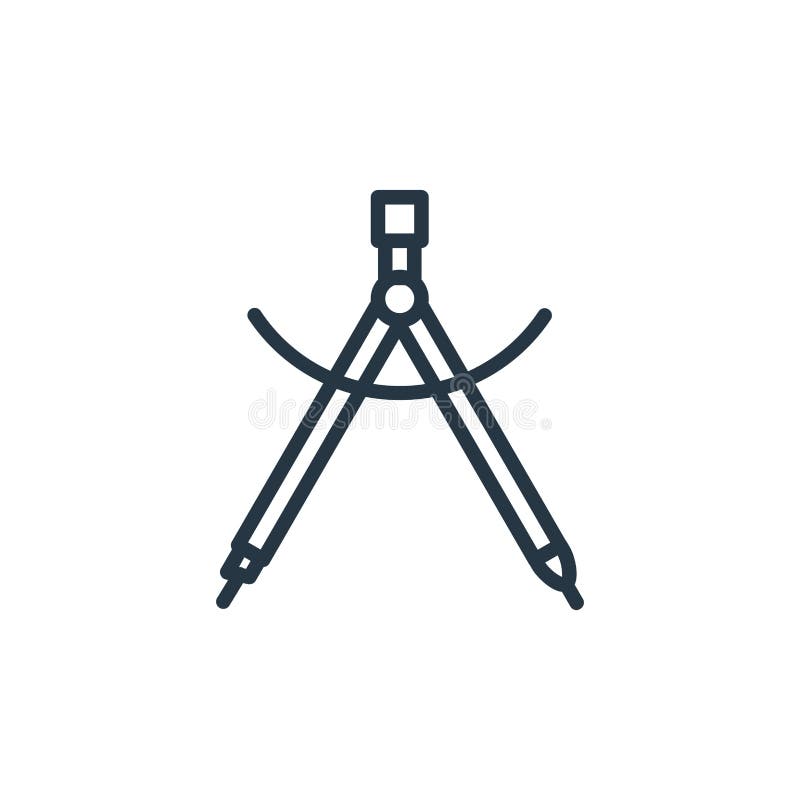 Drawing Compass Icon Vector from School and Education Line Concept ...