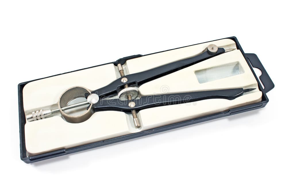 Drawing Compass in Plastic Box Stock Image - Image of design ...