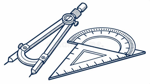 Drawing Compass and Ruler, Technical Design Tools Vector Design ...