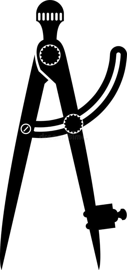 Drawing Compass (silhouette) Stock Vector - Illustration of drawing ...