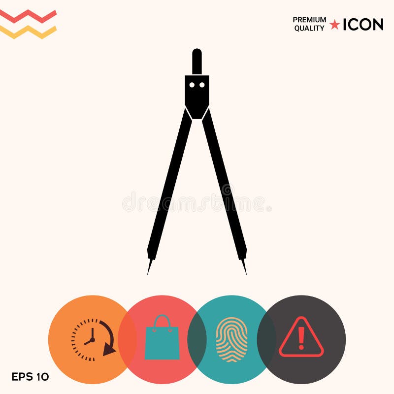 Drawing compass symbol stock vector. Illustration of idea - 116294841