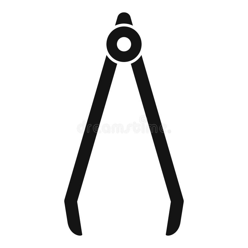 Drawing Compass Tool Silhouette Icon for Measuring Stock Illustration ...