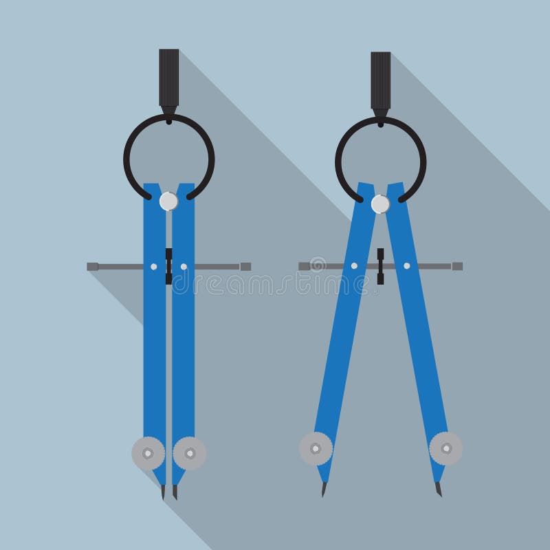 Drawing Compass Vector Illustration. Stock Illustration - Illustration ...