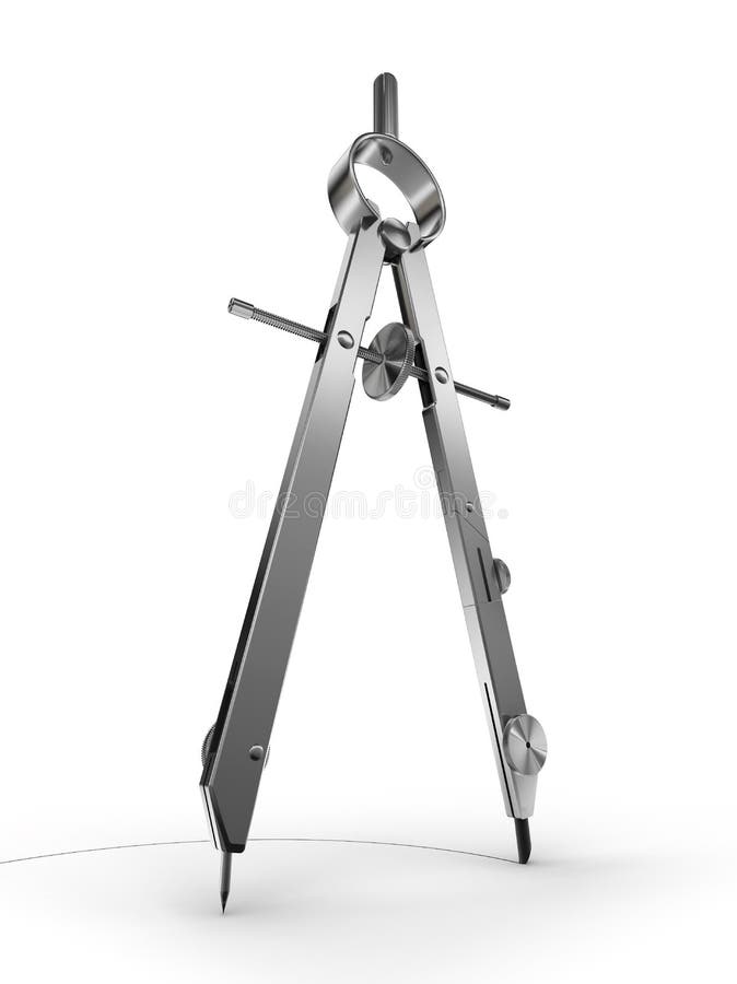 Drawing Compass on White Background Stock Illustration - Illustration ...