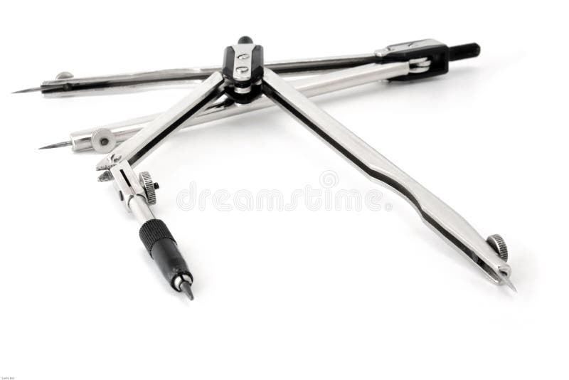 Two Compasses Isolated on White. Drawing Compasses Stock Image - Image ...