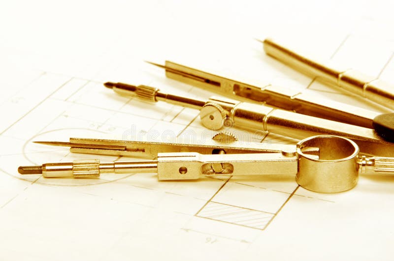 Drawing Compasses stock photo. Image of design, paper - 7914392