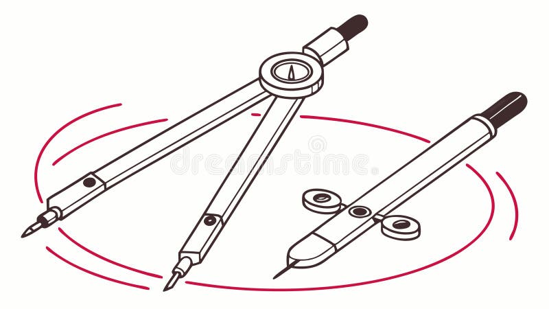 Drawing Compasses Vector Illustration Tools, Vector Design Generative AI Stock Vector ...
