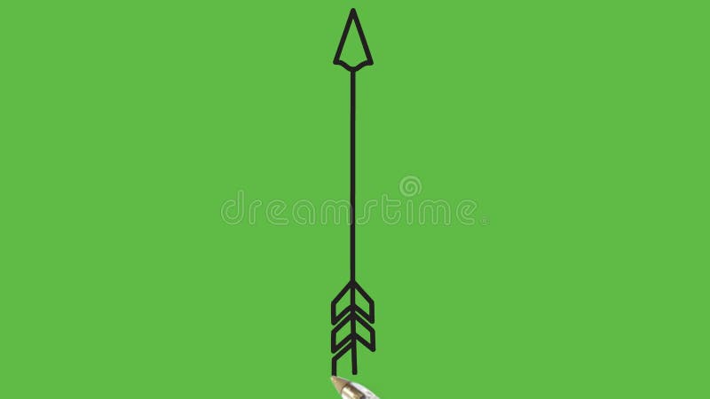 Drawing of Complex Bow Arrow on Abstract Green Background Stock Footage ...