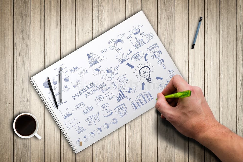 Drawing a Complex Idea Process Stock Image - Image of brilliant, idea ...