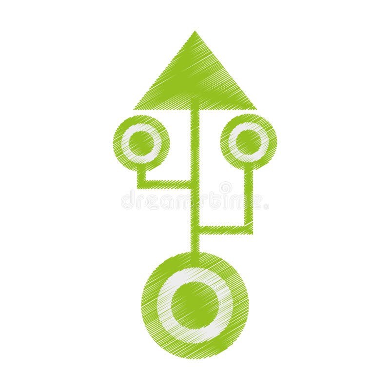 Drawing Computer Circuit Arrow Electronic Component Stock Illustration ...