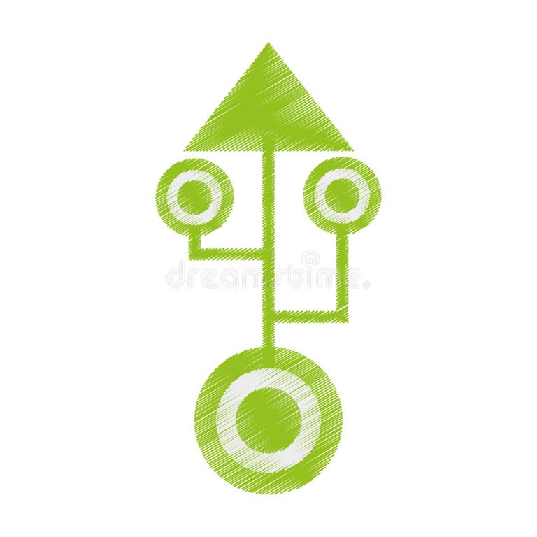 Drawing Computer Circuit Arrow Electronic Component Stock Illustration ...