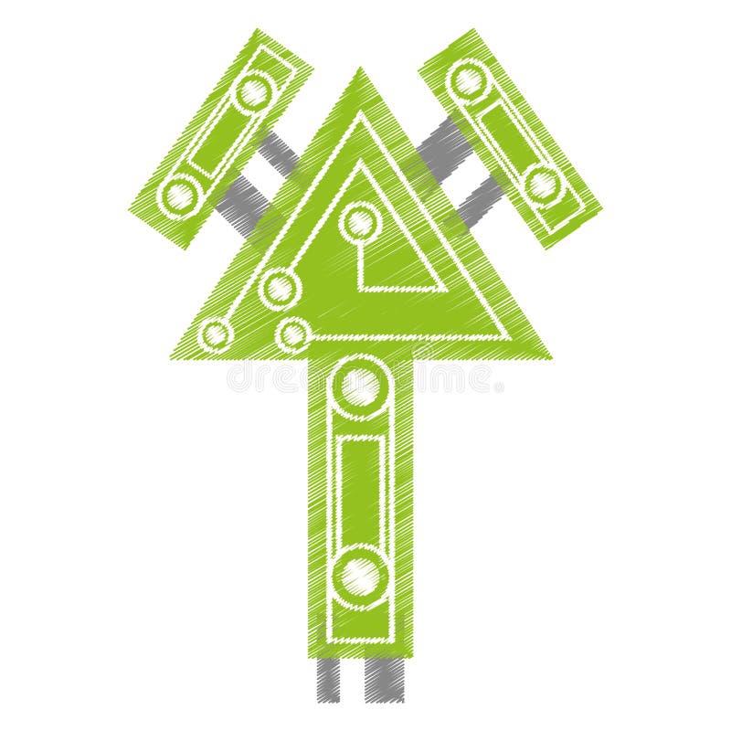 Drawing Computer Circuit Arrow Electronic Component Stock Illustration ...