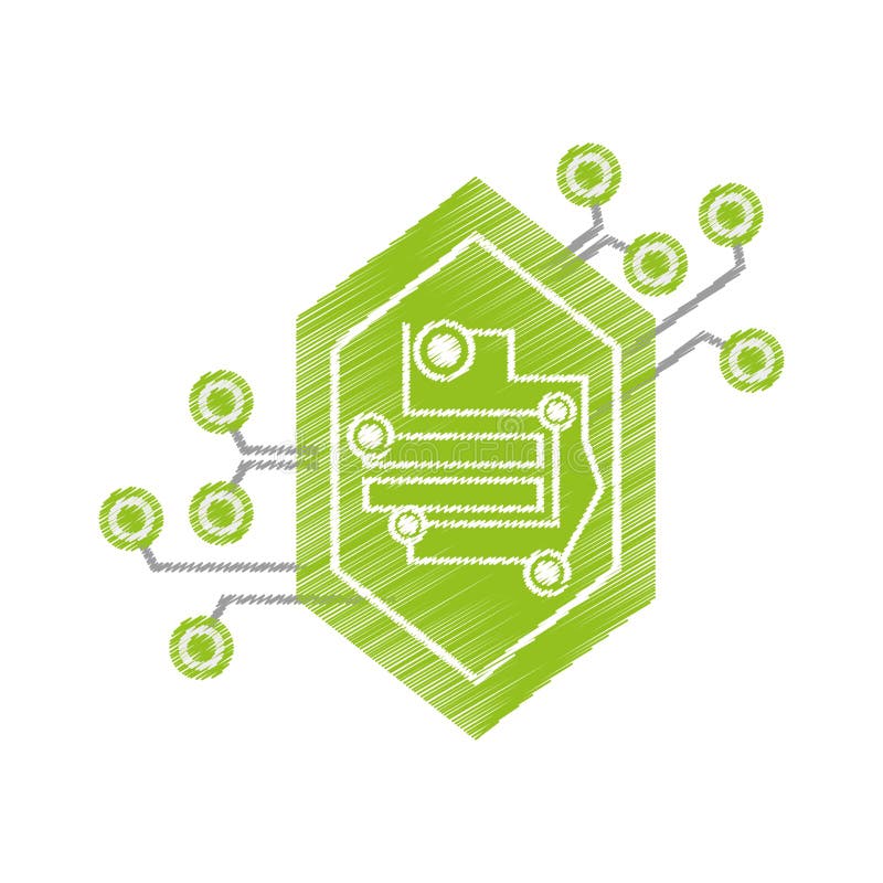 Drawing Computer Circuit Hexagon Electronic Component Stock ...