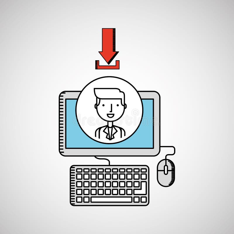 The Drawing of a Computer Mouse, an Input Device that is Used with a ...